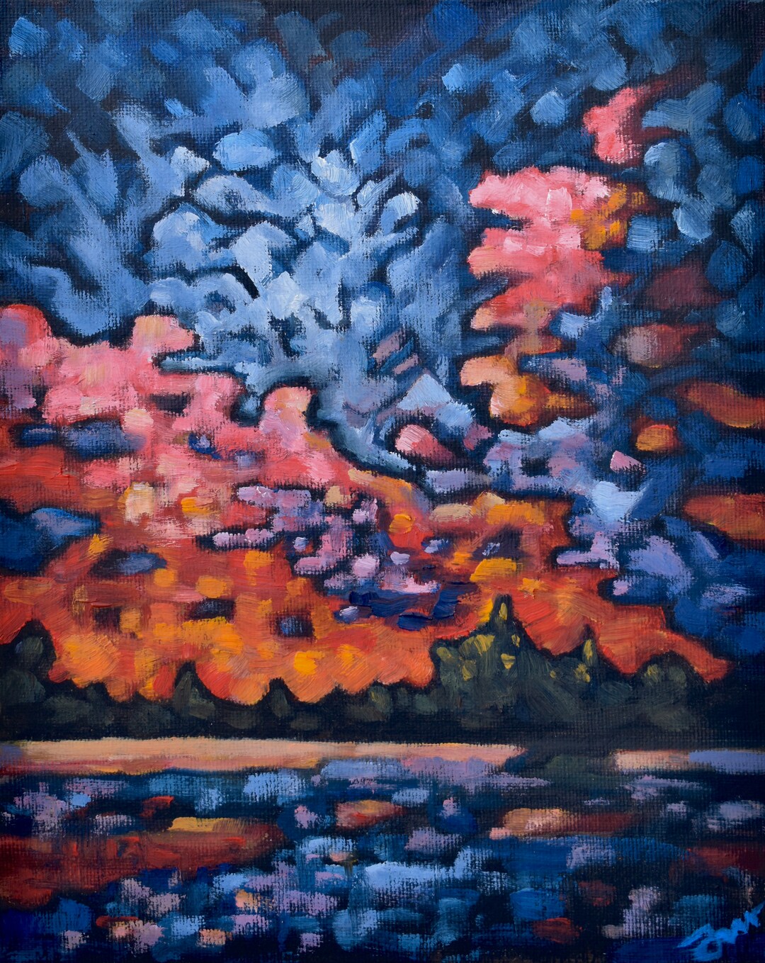October Sky 8x10 Oil Painting on Board - Etsy