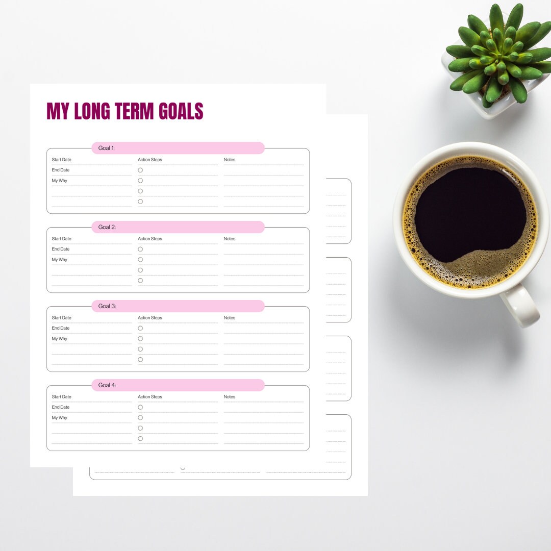 Long-term Goal Planner Printable Goal Planner - Etsy