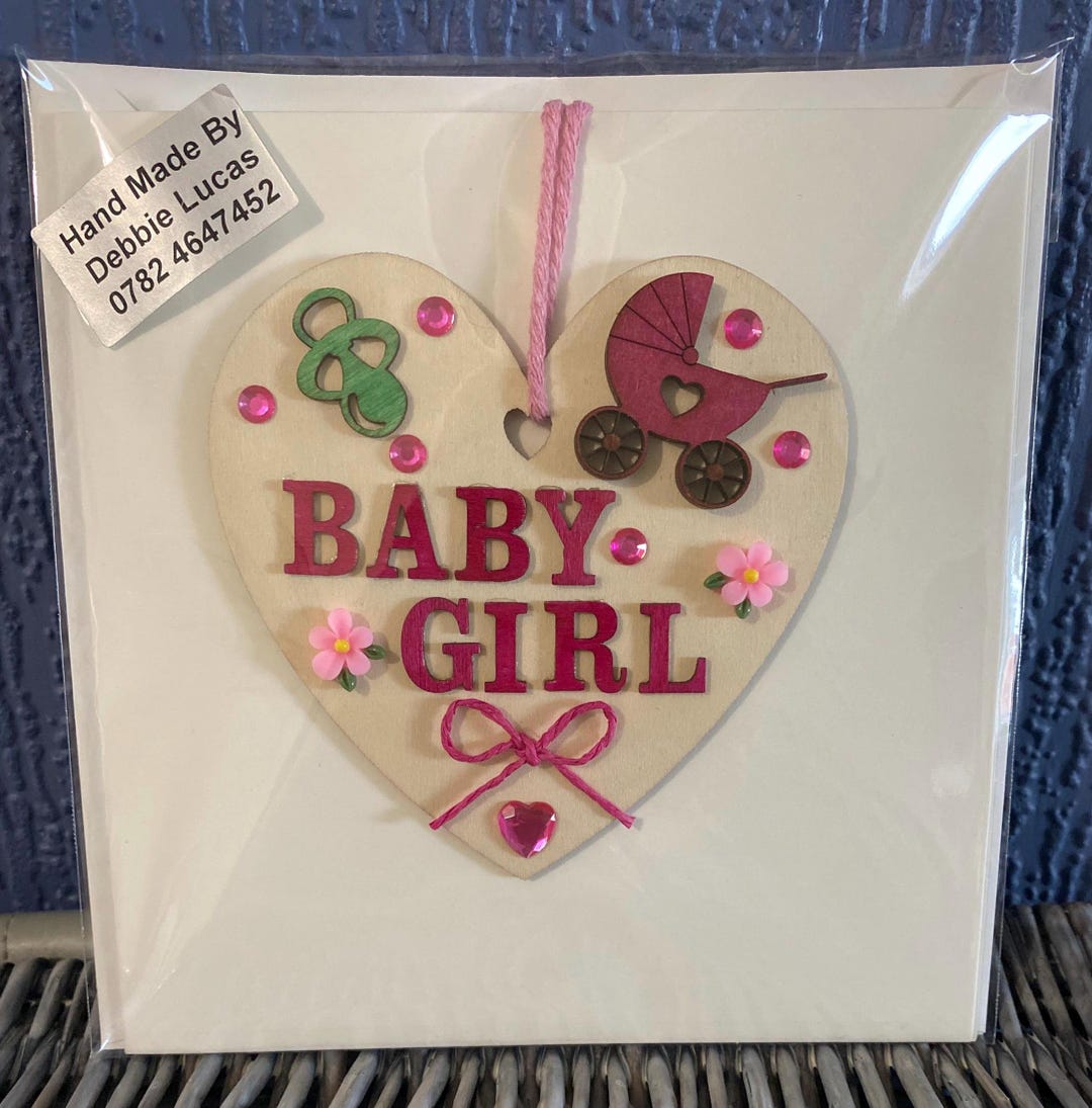 Baby Girl Rustic Hanging Gift Card. - Etsy