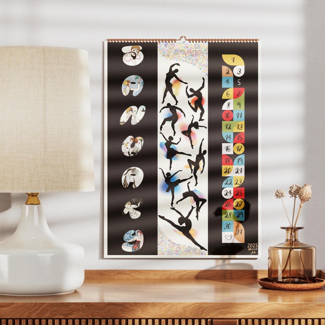 2025 Printable Boho & Bauhaus Wall Calendar | Modern Aesthetic Design ...