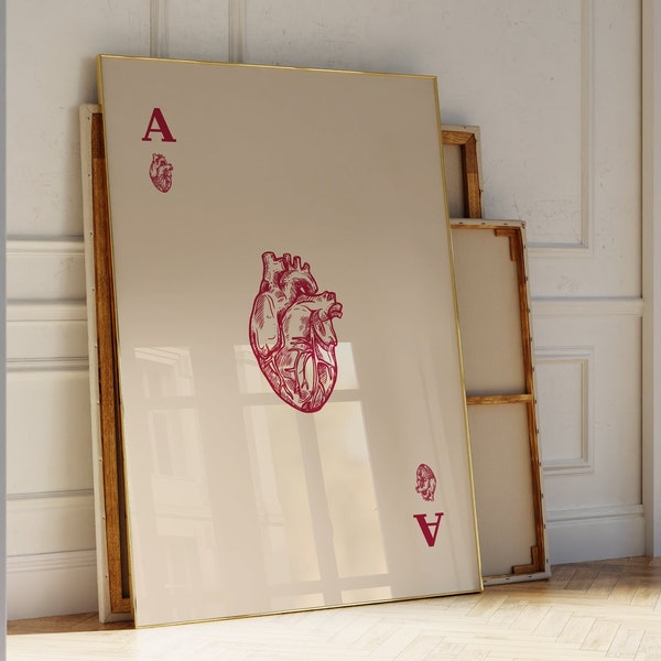 Playing Card Poster, Poker Themed Wall Art, Casino Decor, Game Room ...