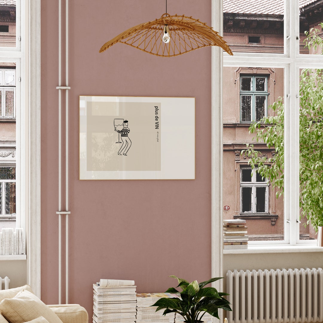 Horizontal French Wine Poster, Kitchen Wall Art, French Modern Wall Art ...