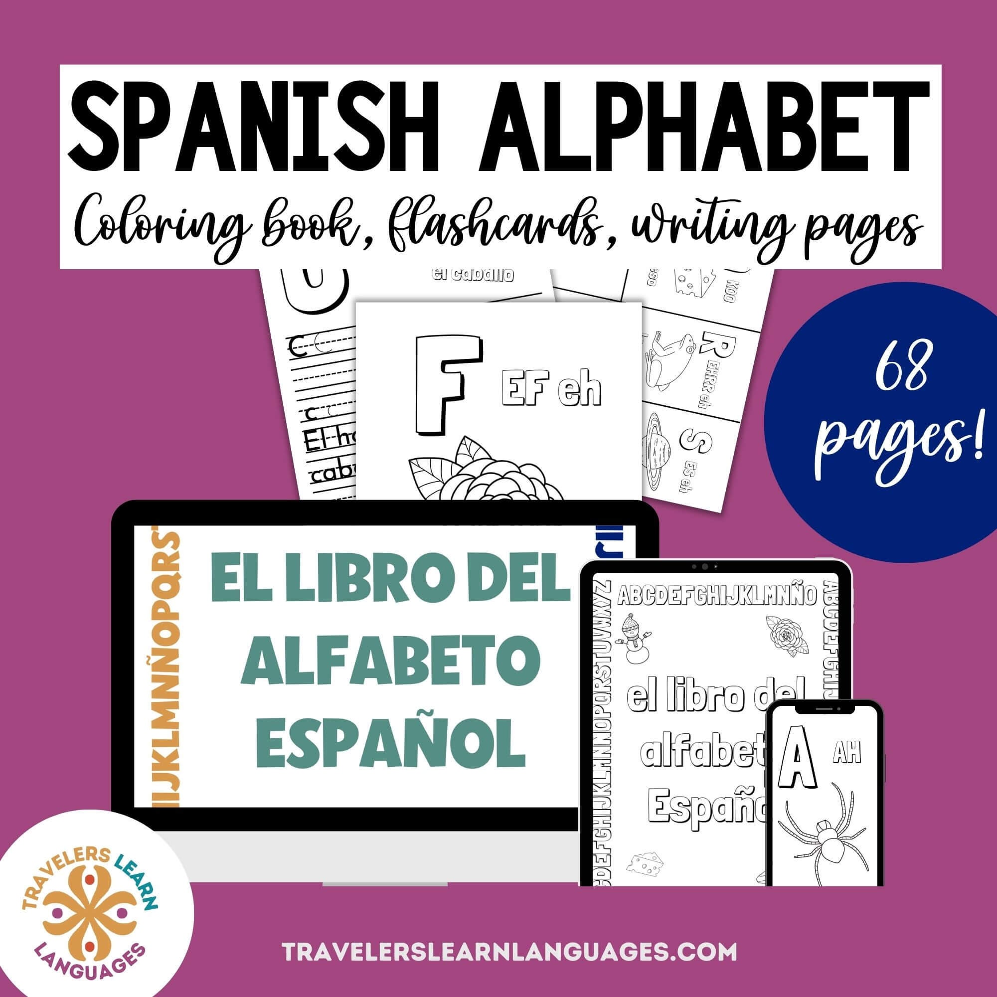 Alphabet in Spanish: Spanish Alphabet Coloring Book for Kids, Printable ...