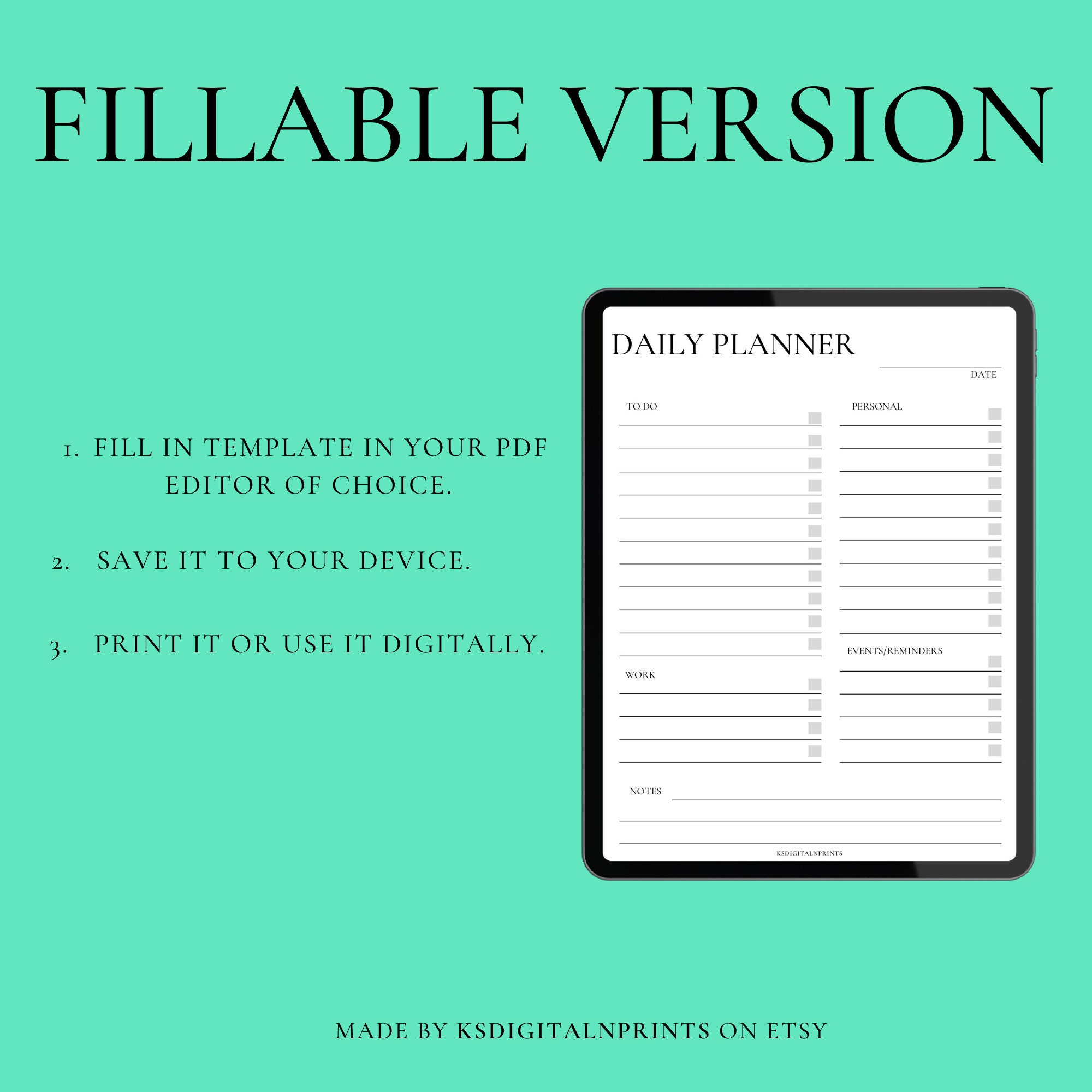 Daily Work Planner, Printable Planner, Work Tracker, - Etsy