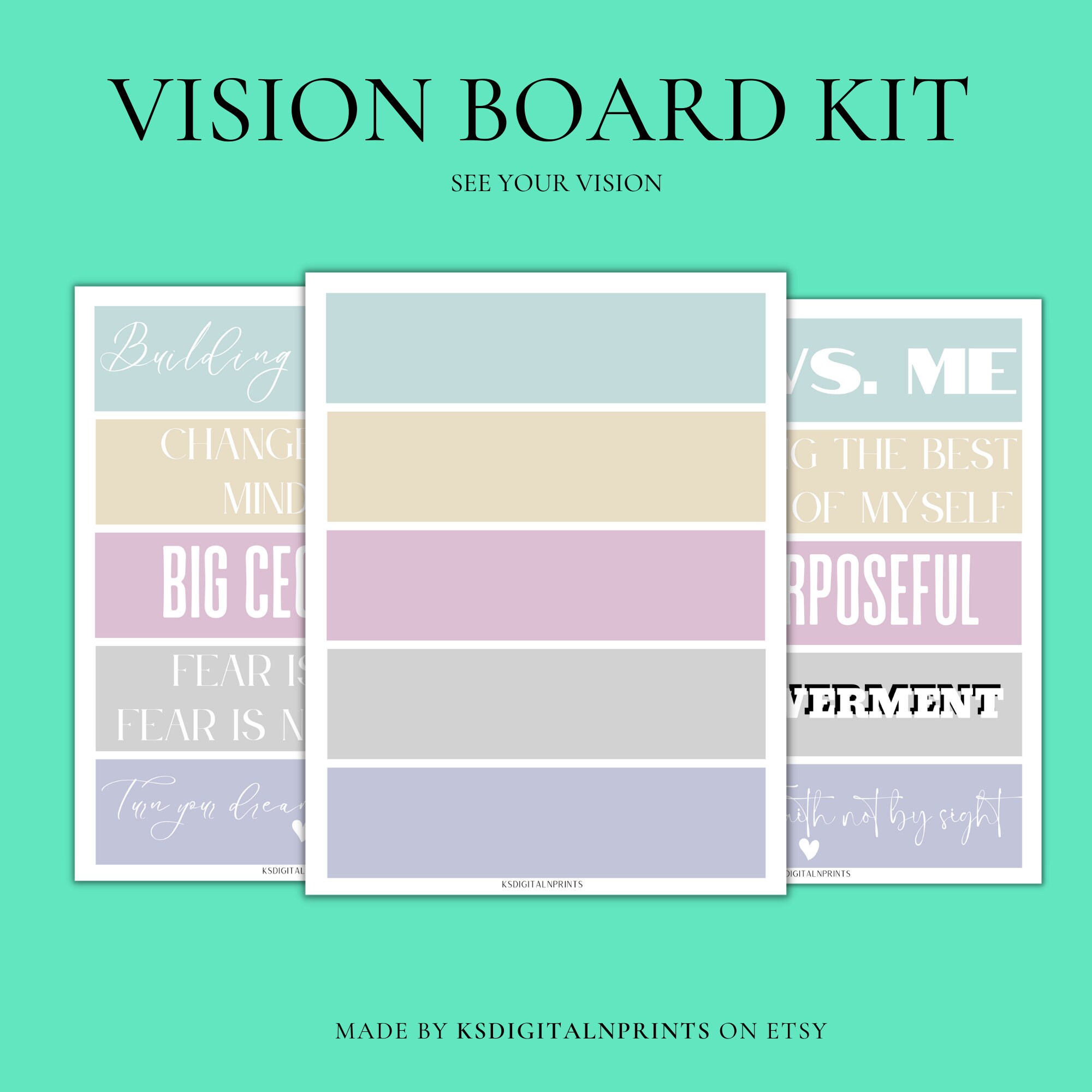 Vision Board Kit, Mood Board, Manifestation Kit, Reality Kit, Printable ...