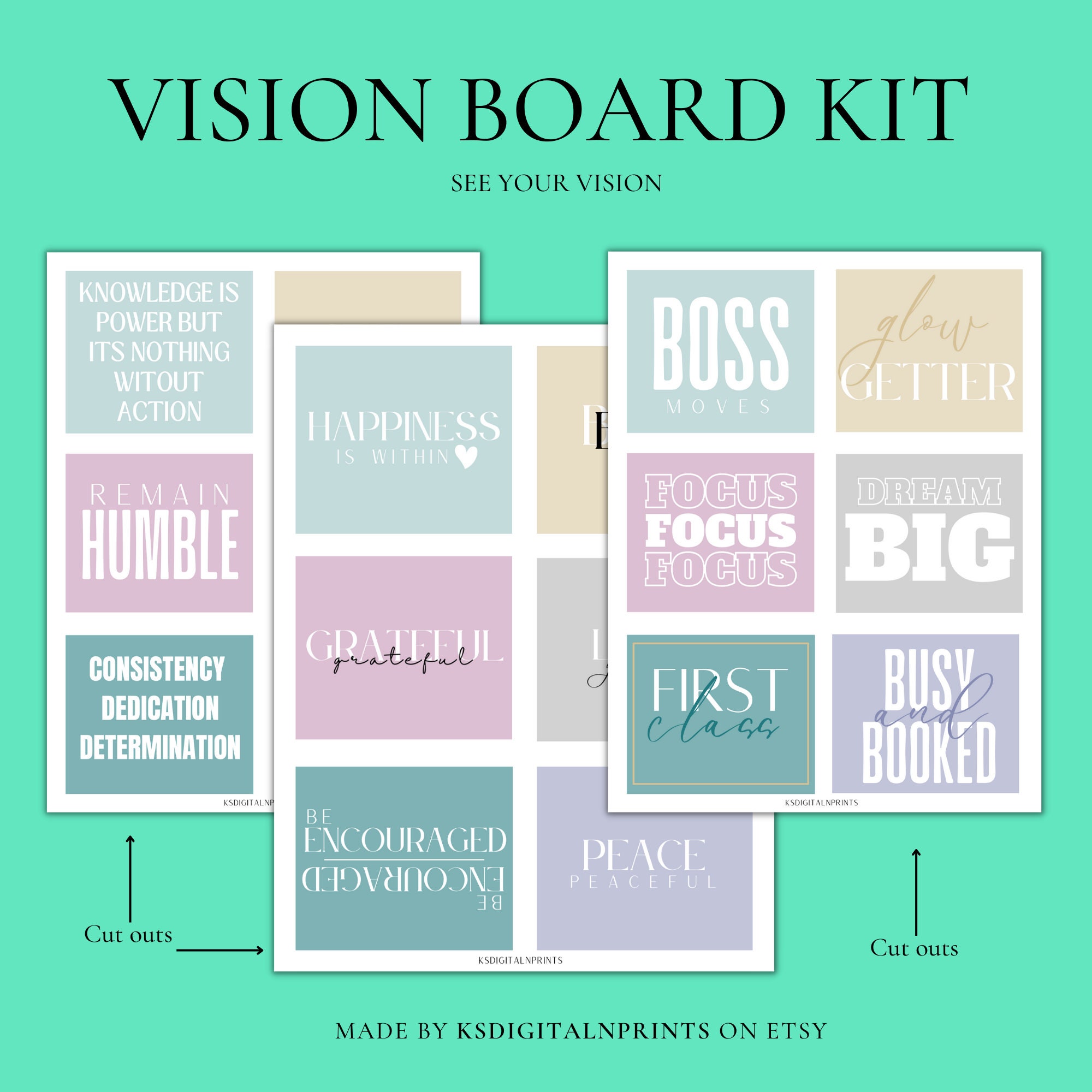 Vision Board Kit, Mood Board, Manifestation Kit, Reality Kit, Printable ...