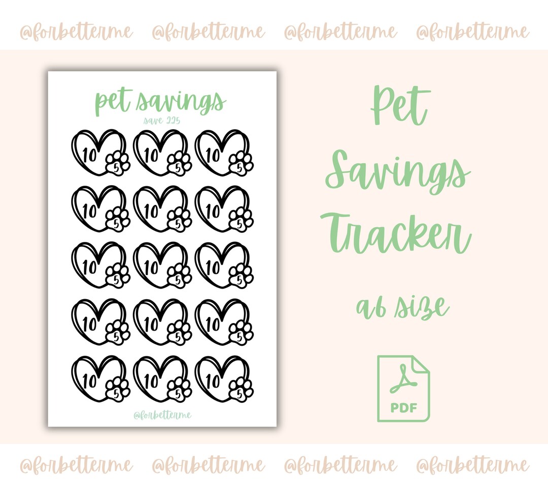 Pet Savings Tracker | Digital Download | Printable | A6 Cash Envelope ...
