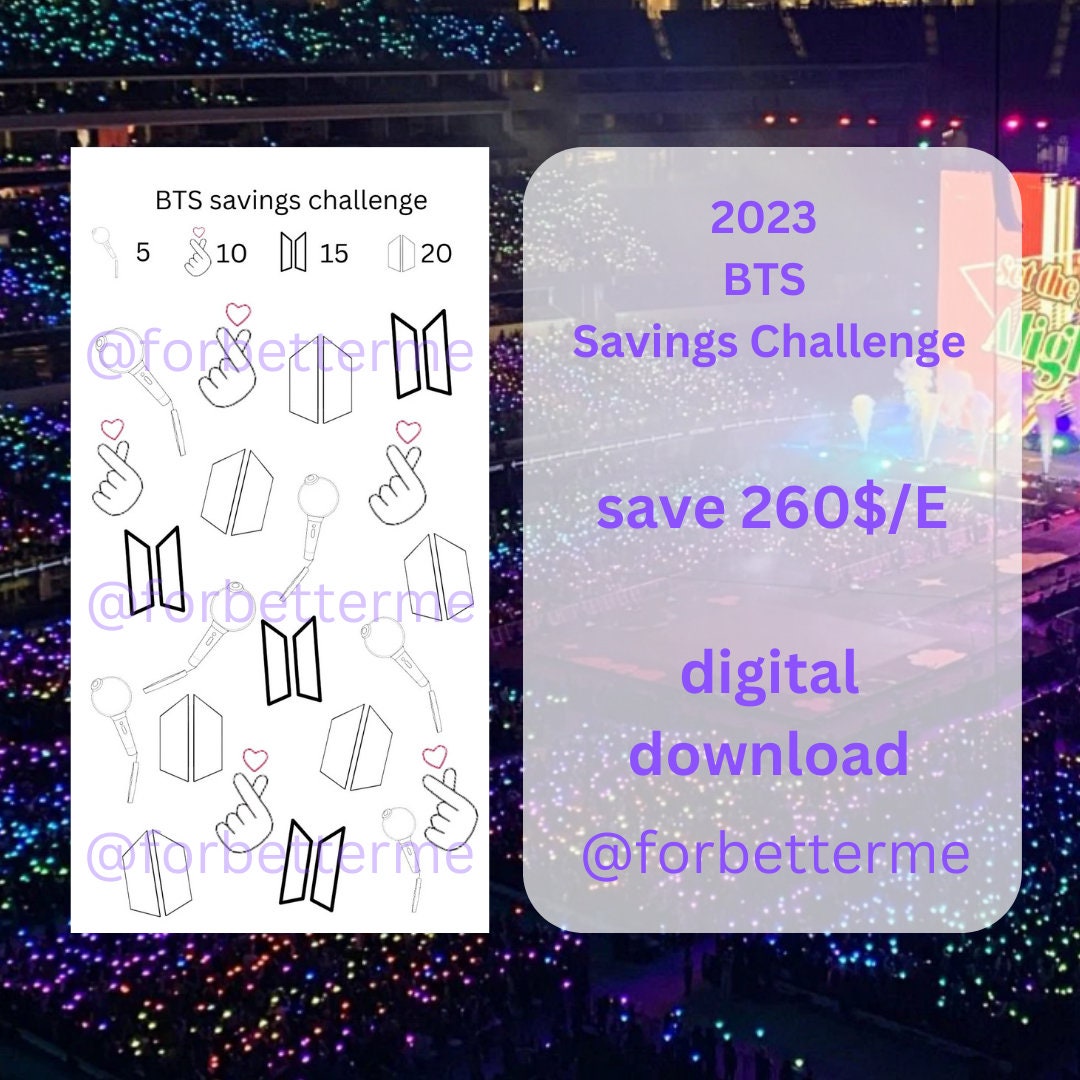 BTS 2023 Savings Challenge | Digital Download | Printable | BTS | ARMY ...