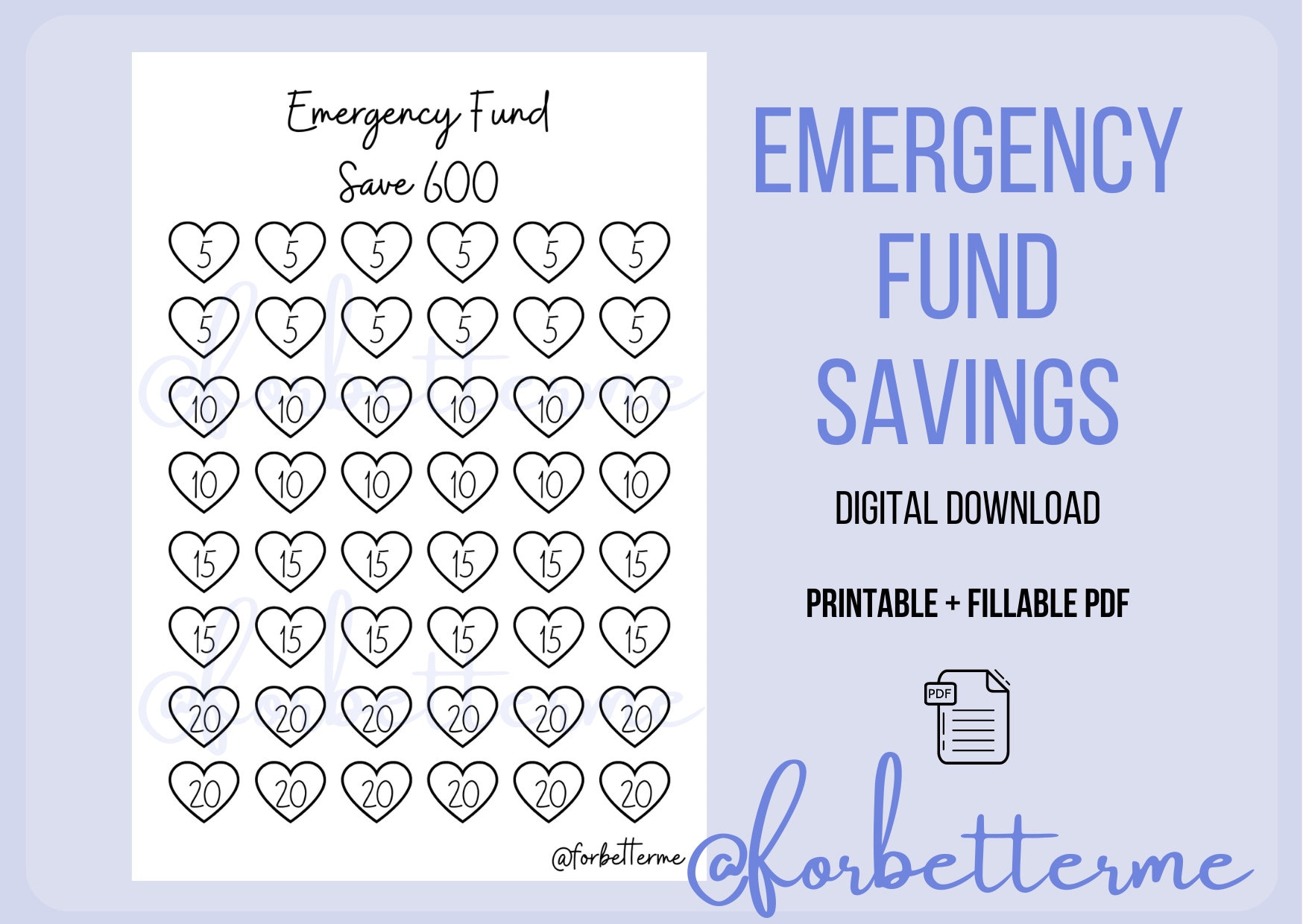 Emergency Fund Savings Tracker Challenge Digital Download Printable A6 ...