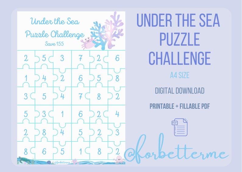 Money Puzzle Savings Challenge Savings Game 2025 Savings Challenge ...