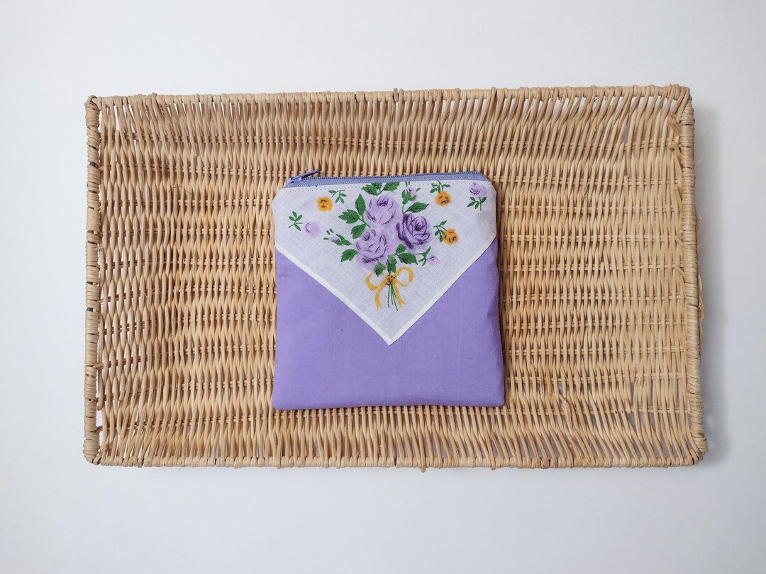 Vintage Handkerchief Zipper Pouch - Etsy