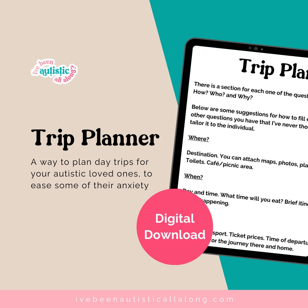 Neurodivergent Day Trip Planner, Autistic & ADHD Digital Printable PDF ...