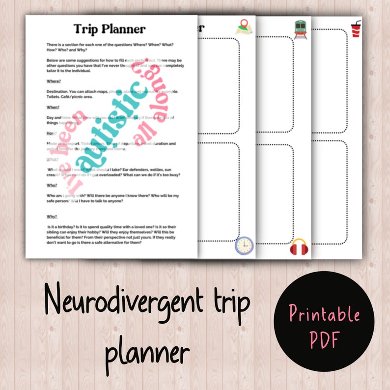 Digital Printable Day Trip Planner PDF Autism - Etsy