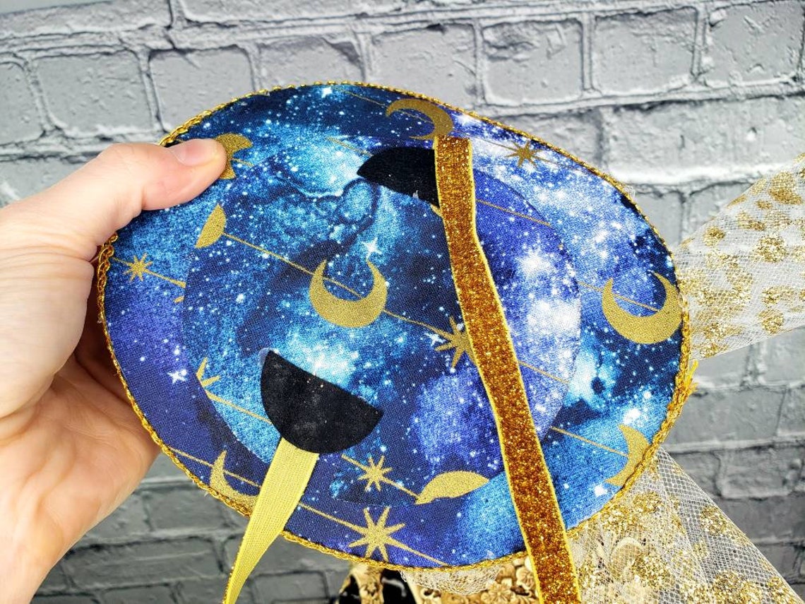 Moon and Stars Mini Top Hat Mad Hatter Hat Metallic Hat - Etsy