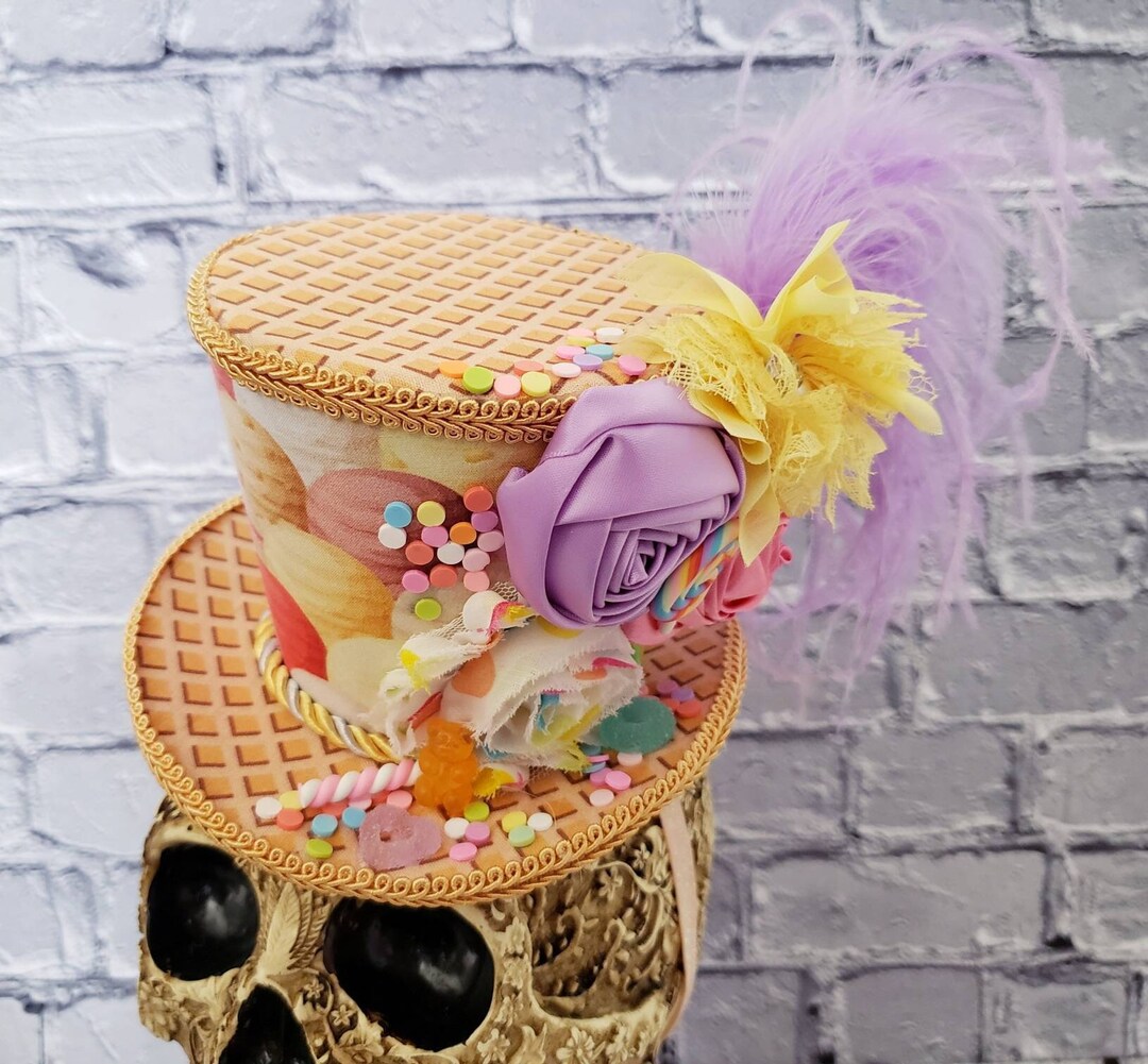 Candy Mini Top Hat Mad Hatter Hat Ice Cream Hat Costume - Etsy