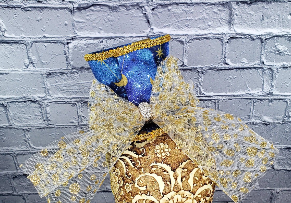 Moon and Stars Mini Top Hat Mad Hatter Hat Metallic Hat - Etsy