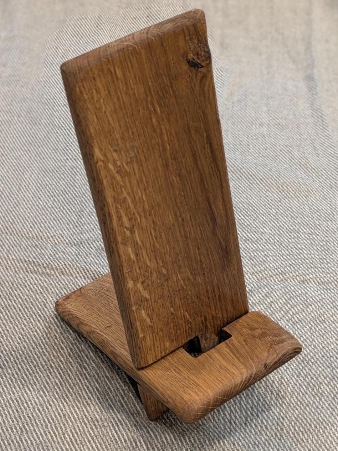 Handcrafted Red Oak Cell Phone Stand Charging Dock, Wooden Phone Holder ...