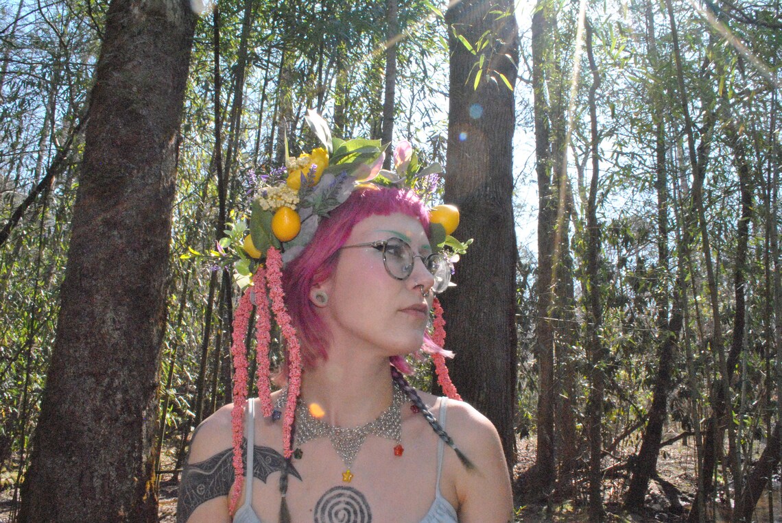 Demeter's Bloom Fairy Crown, Flower Crown, Goddess Crown - Etsy