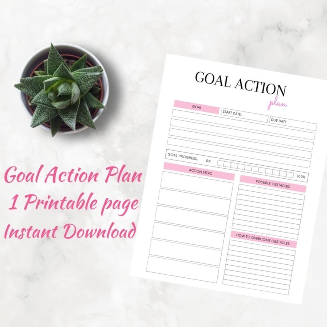 Goal Action Plan Printable Goal Tracker Instant Download Digital ...