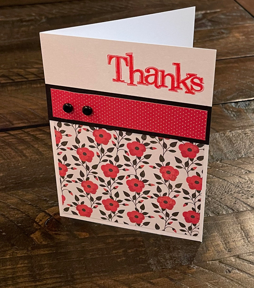 Thank You Card Handmade Thank You Card Flower Card Blank - Etsy