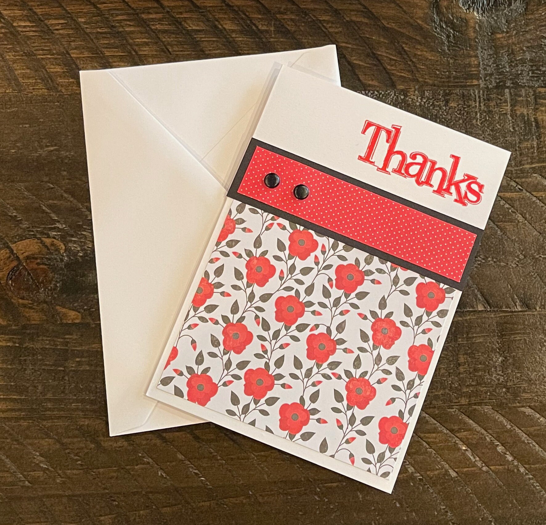 Thank You Card Handmade Thank You Card Flower Card Blank - Etsy