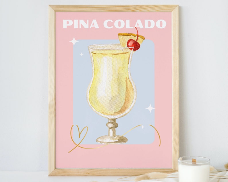Cocktail Bar Poster Set of 6, Bar Printable Art, Retro Cocktail Posters ...