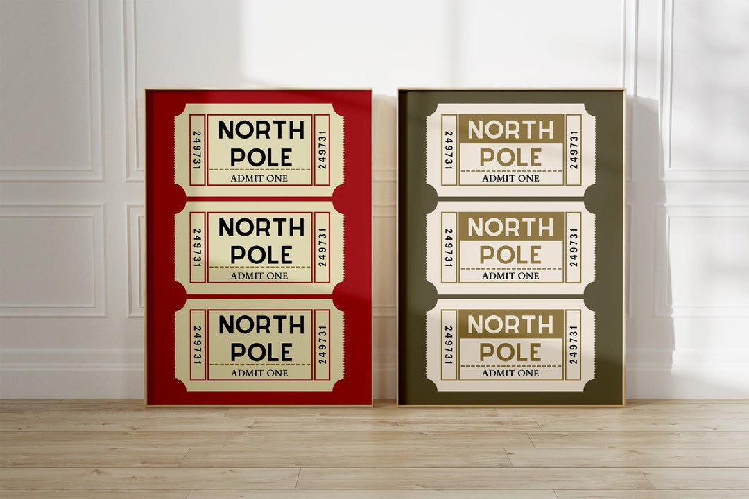 North Pole Poster Set, Xmas Digital Prints, Christmas Printable Wall ...