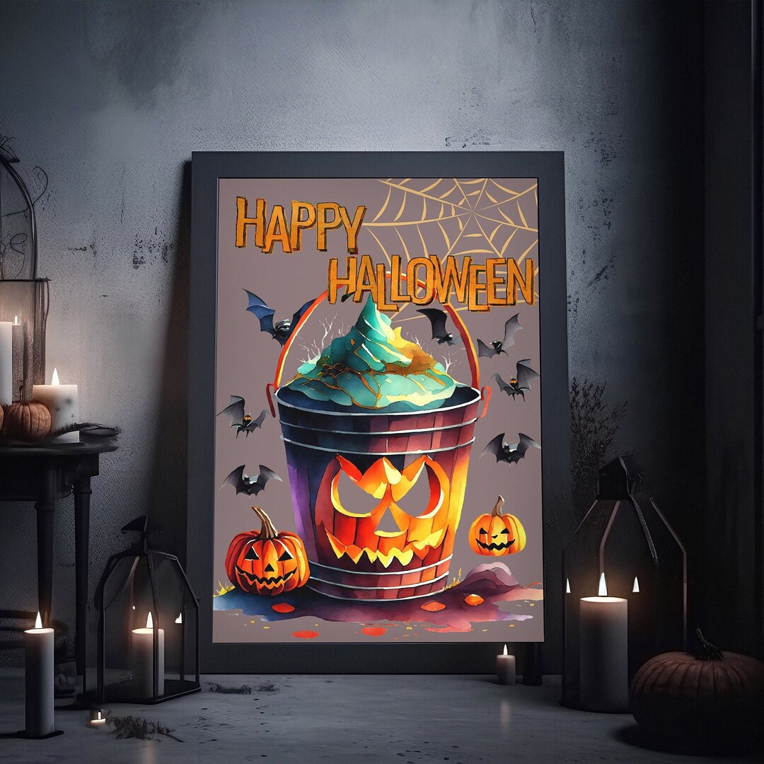 Printable Dark Academia Halloween Poster, Halloween Art Print for ...
