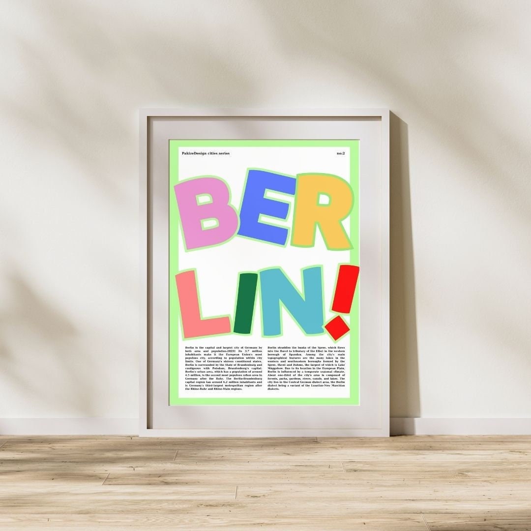 Berlin Printable Wall Art, Colorful Berlin Poster, Gift for Home, Mid ...