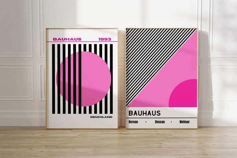 Bauhaus Poster Set of 3 Bauhaus Wall Art Set Bauhaus Prints - Etsy