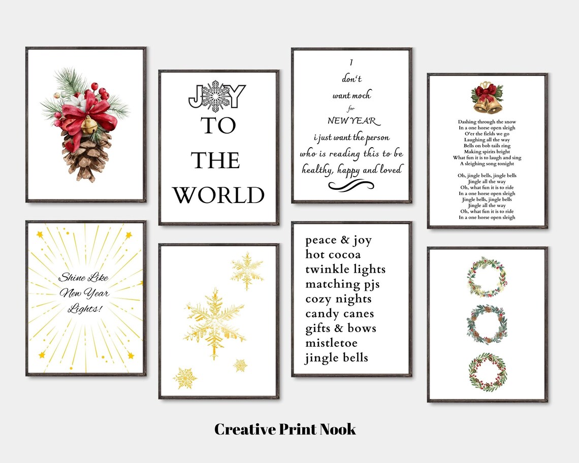 50 Funny Christmas Poster Prints, Modern Christmas Decor for Farmhouse ...