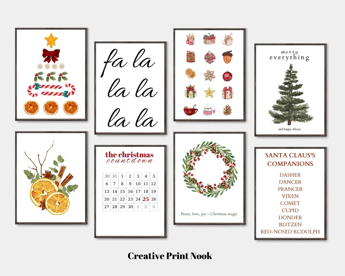 50 Funny Christmas Poster Prints, Modern Christmas Decor for Farmhouse ...