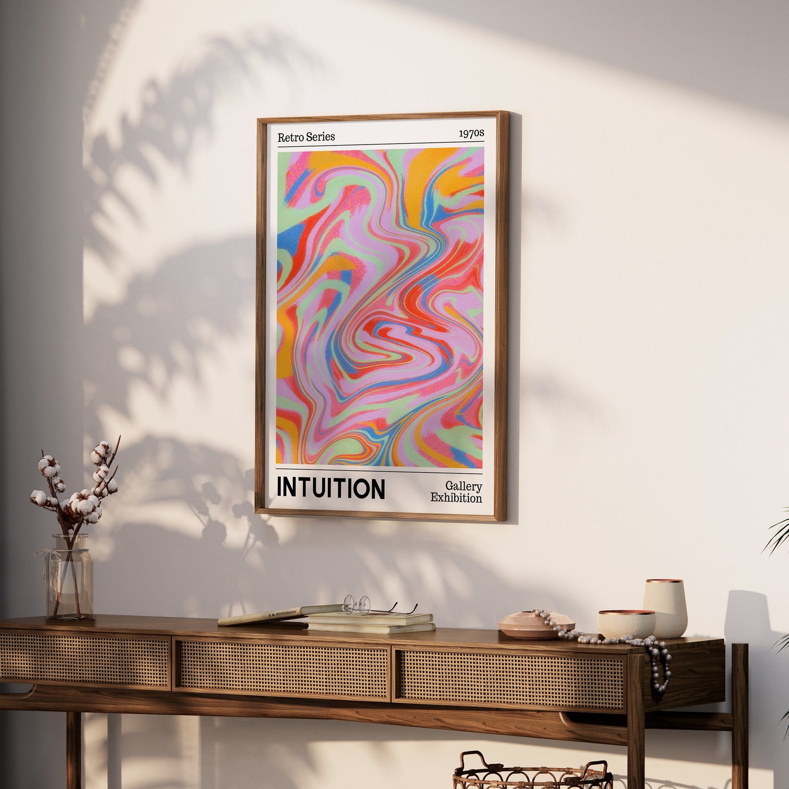 Trendy Retro Wall Art Set of 2, Retro Aura Gradient Poster, Colorful ...