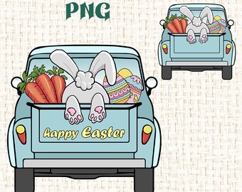 Easter Png, Easter Truck PNG, Easter Bunny Sublimation, Bunny Clipart ...