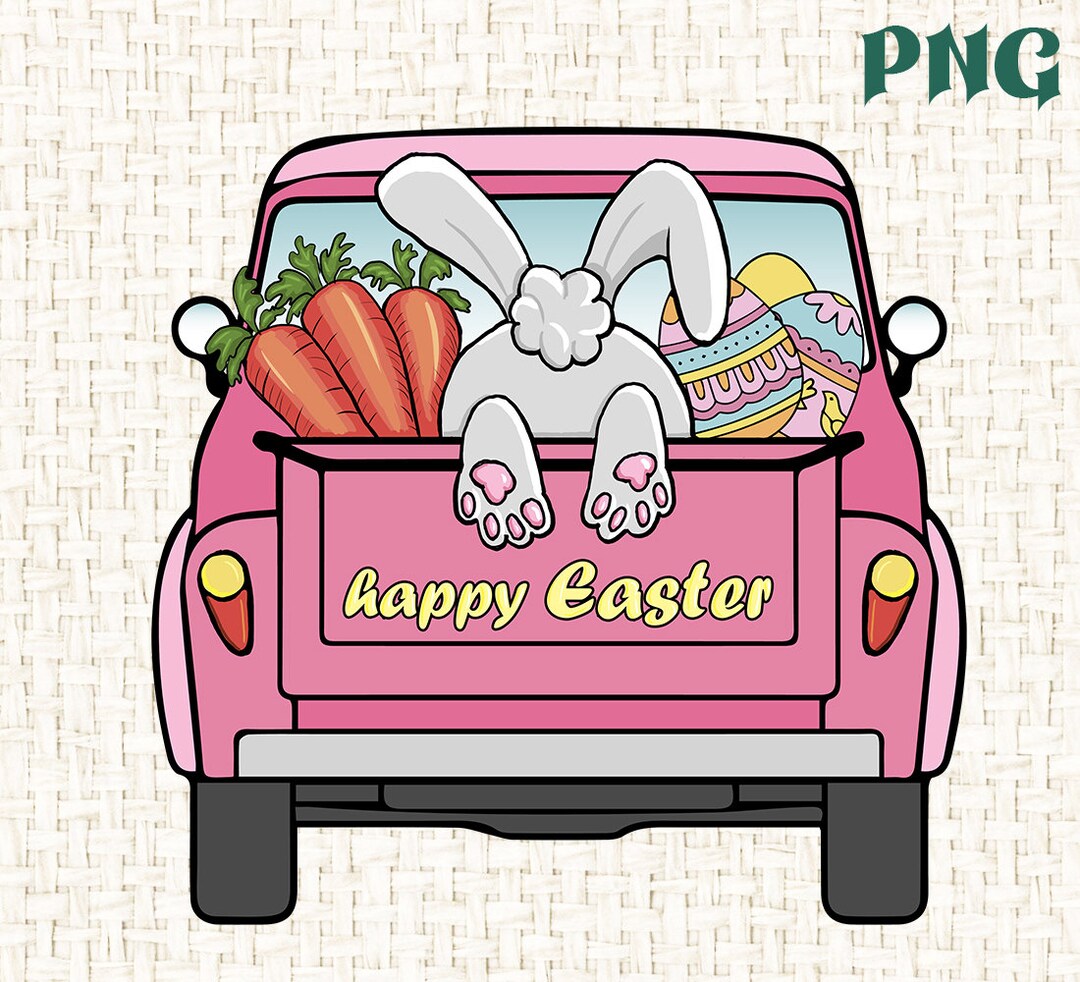 Easter Png, Easter Truck PNG, Easter Bunny Sublimation, Bunny Clipart ...
