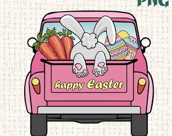 Easter Png, Easter Truck PNG, Easter Bunny Sublimation, Bunny Clipart ...