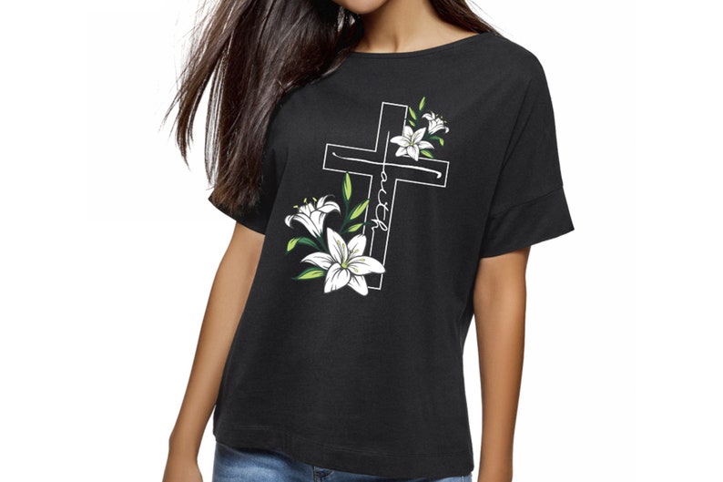 Lirios y Cruz SVG, fe SVG, eps, png, jpeg, religión SVG, Cristiandad ...