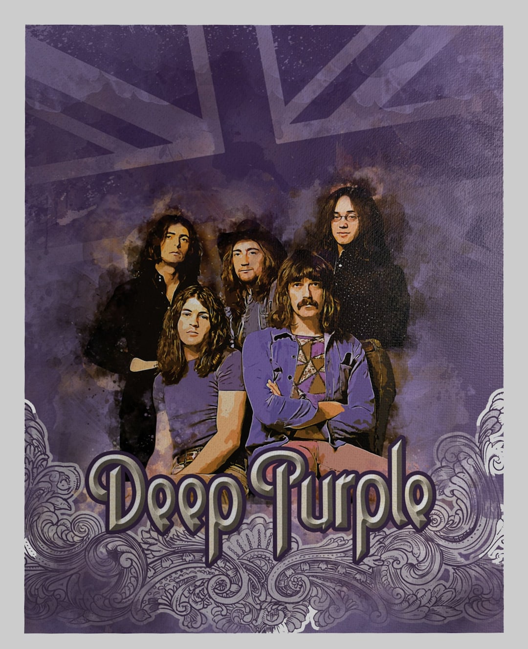 Vintage-inspired Deep Purple Wall Art - Handcrafted, High-resolution ...