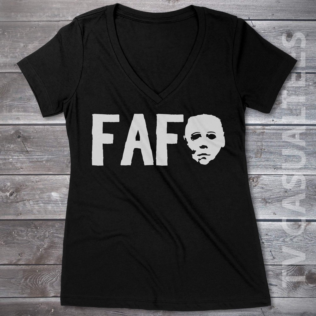 FAFO X Michael Mask Ladies Crewneck or V-neck T-shirt -2nd Amendment ...
