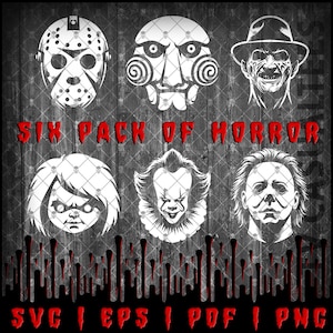 Six Pack of Horror Characters Bundle in Svg, Eps, Pdf, and Png ...