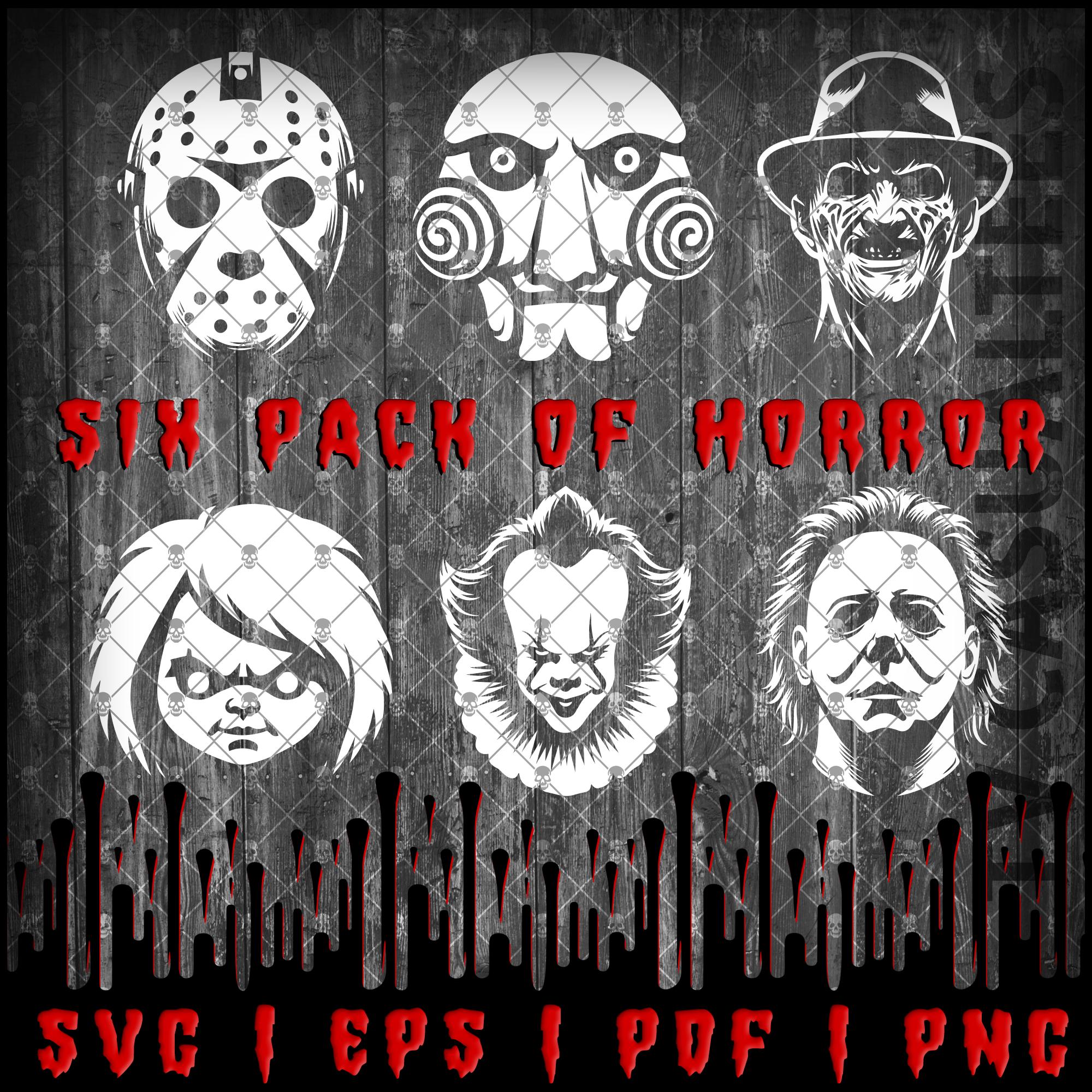 Six Pack of Horror Characters Bundle in Svg, Eps, Pdf, and Png ...