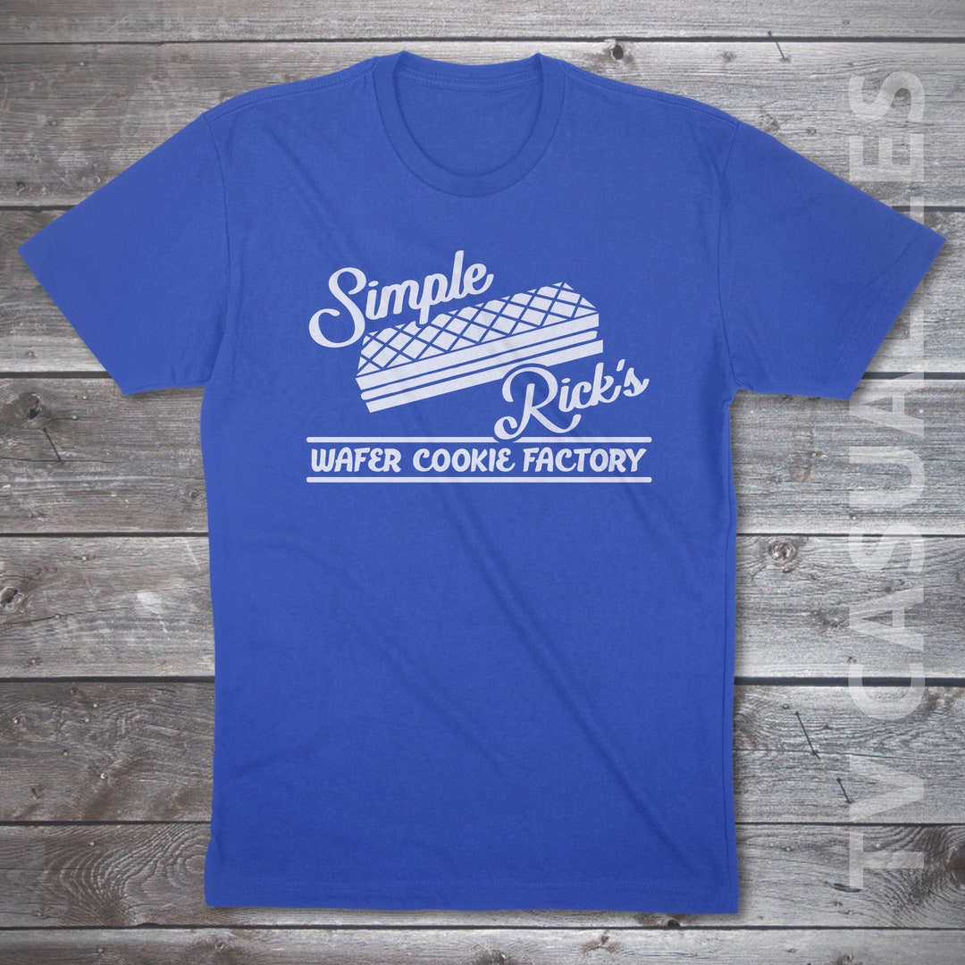 Simple Rick's Wafer Cookie Factory Mens T-shirt or Tank Top -funny, Pop ...