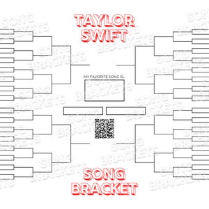 Taylor Swift Song Bracket | Favorite Song Taylor Swift Template ...