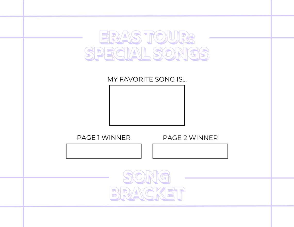 ERAS TOUR: Special Songs - Taylor Swift Song Bracket | Favorite Song ...
