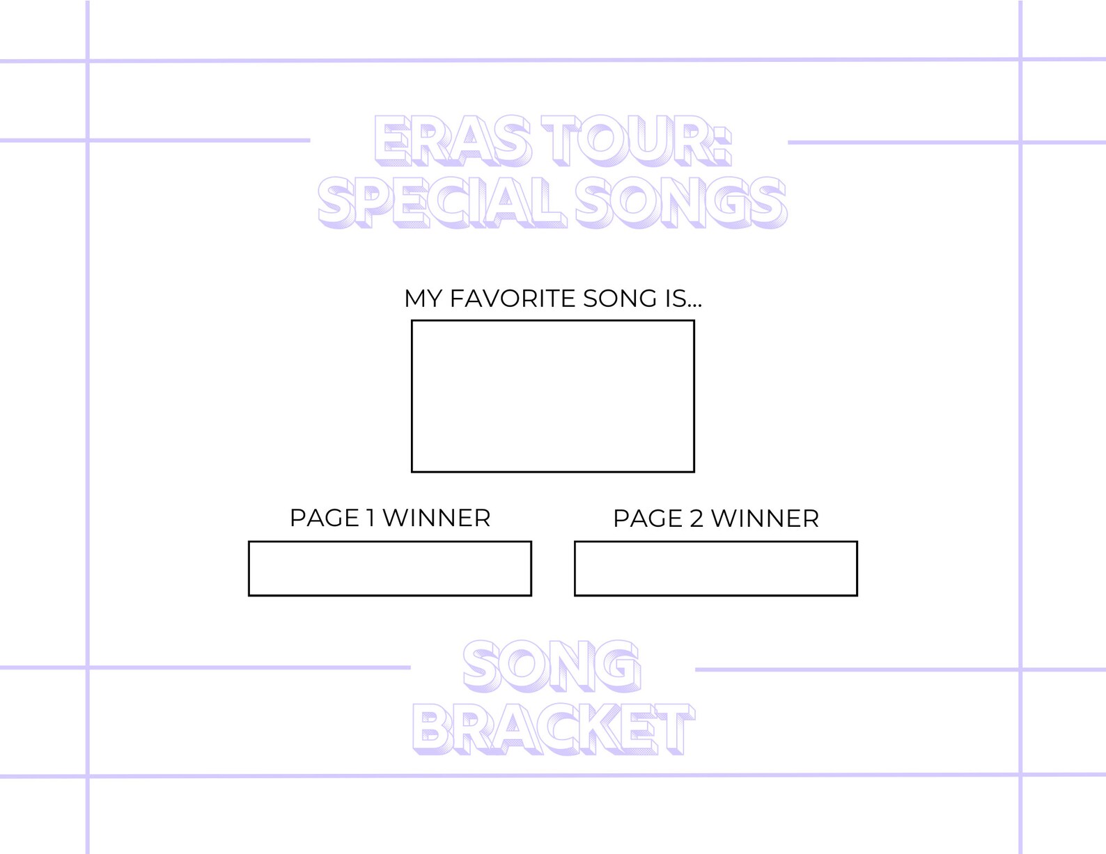ERAS TOUR: Special Songs - Taylor Swift Song Bracket | Favorite Song ...