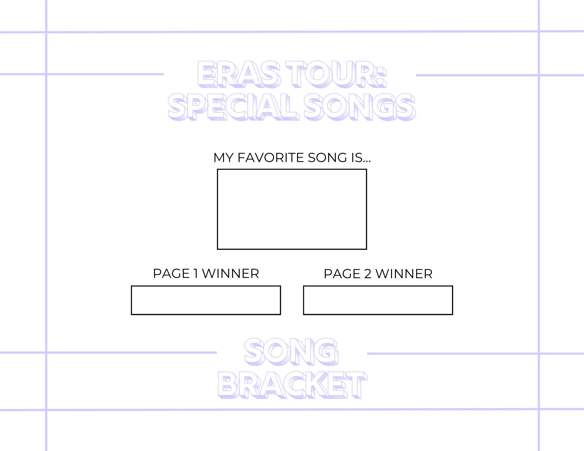 ERAS TOUR: Special Songs Taylor Swift Song Bracket Favorite Song Taylor ...