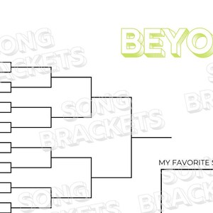 Beyonce Song Bracket Favorite Song Beyonce Template Activity - Etsy