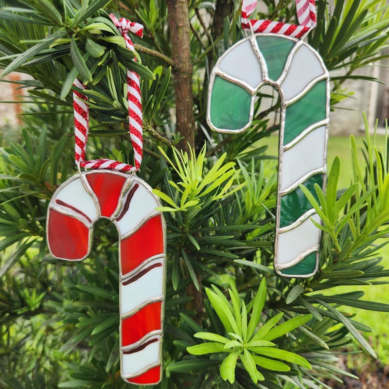 Glass Candy Cane Ornament - Etsy