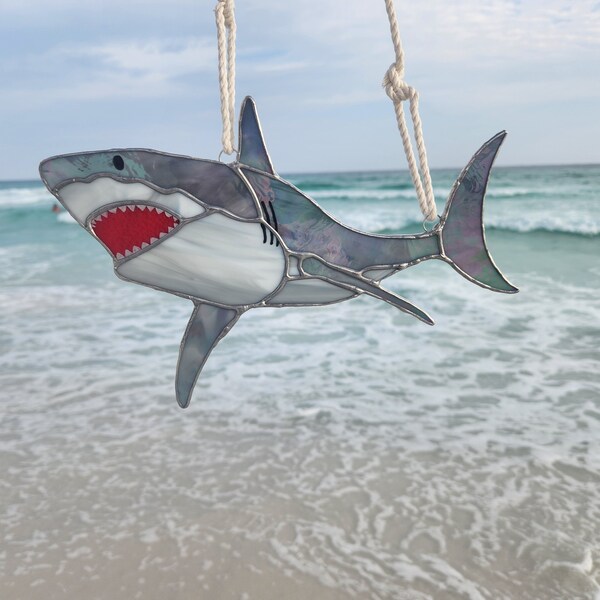 Stained Glass Patterns Shark - Etsy