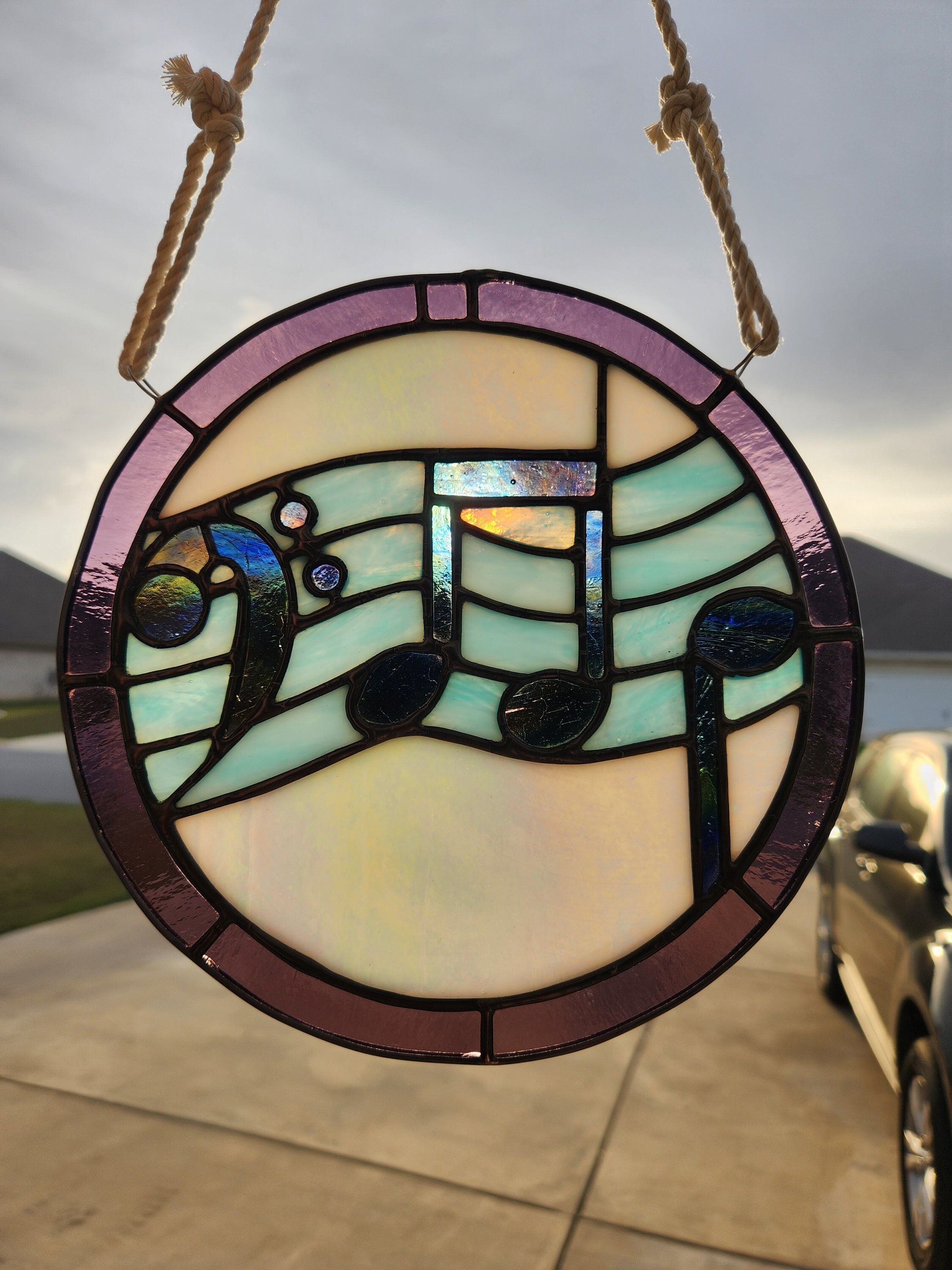 Musical Notes Stained Glass Suncatcher - Etsy